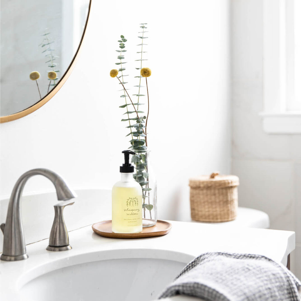 Rosemary & Lemon Hand Soap (Refillable + Reusable Frosted Glass Bottle ...